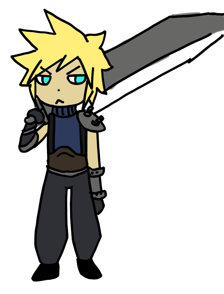 cloud strife simple drawing