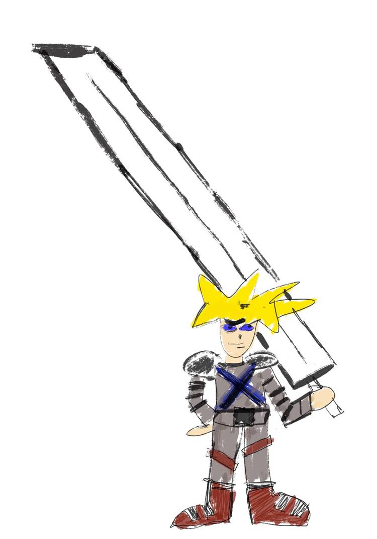 cloud strife simple drawing