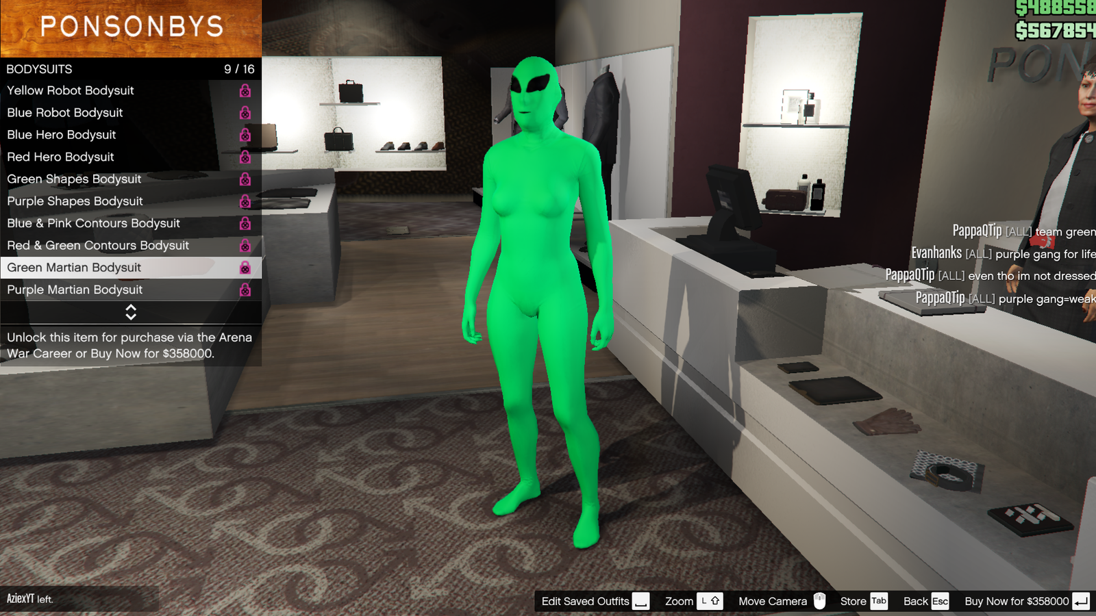 green alien body