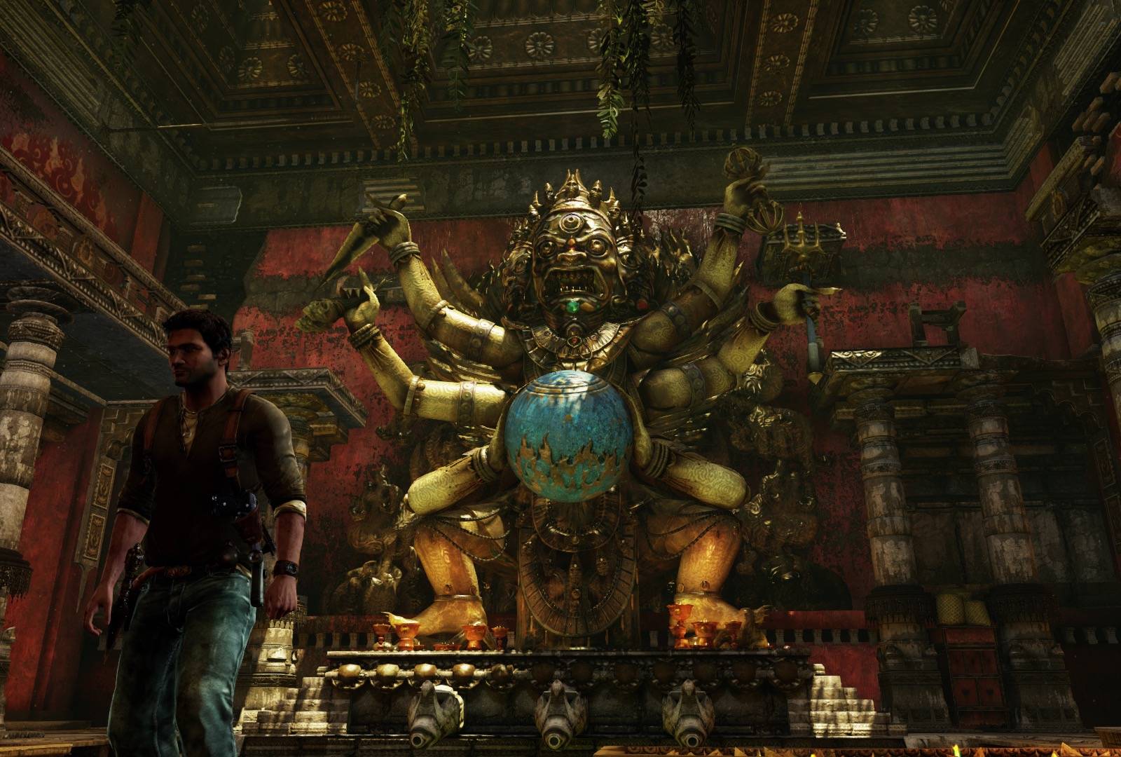 uncharted statues library