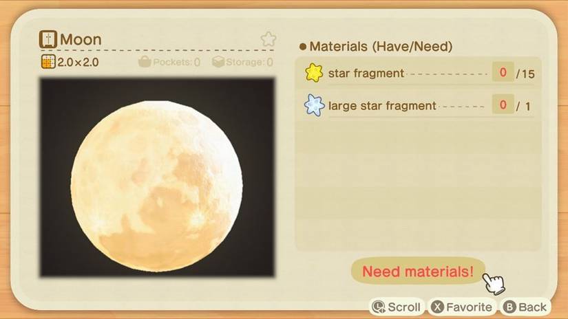 Animal Crossing: New Horizons Celeste Star Fragment DIY recipe list