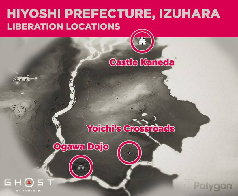 Izuhara liberation locations and maps — Ghost of Tsushima guide
