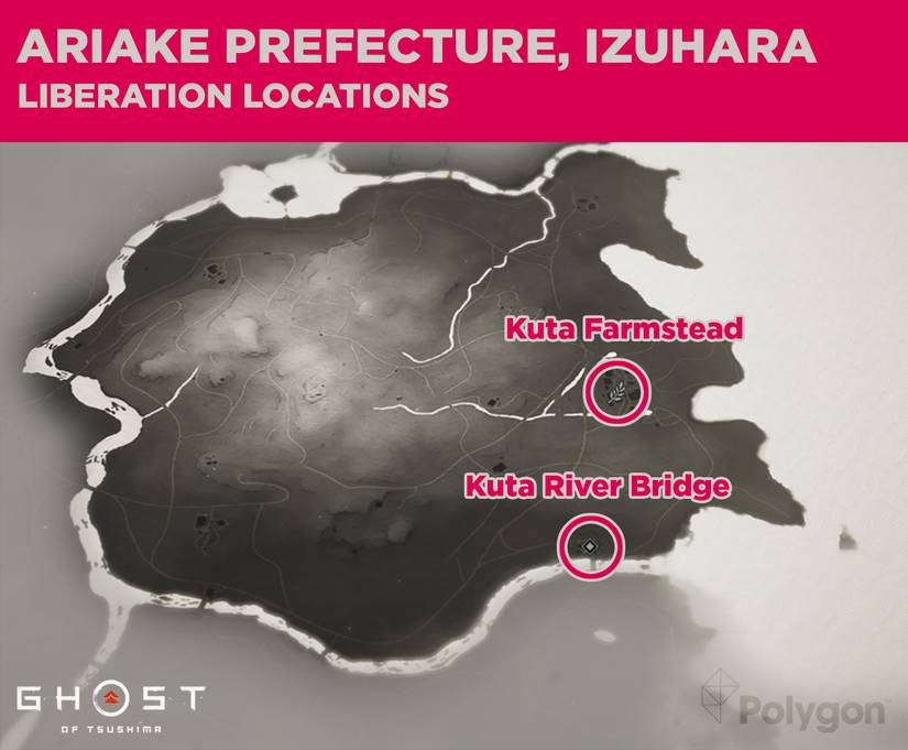Izuhara liberation locations and maps — Ghost of Tsushima guide