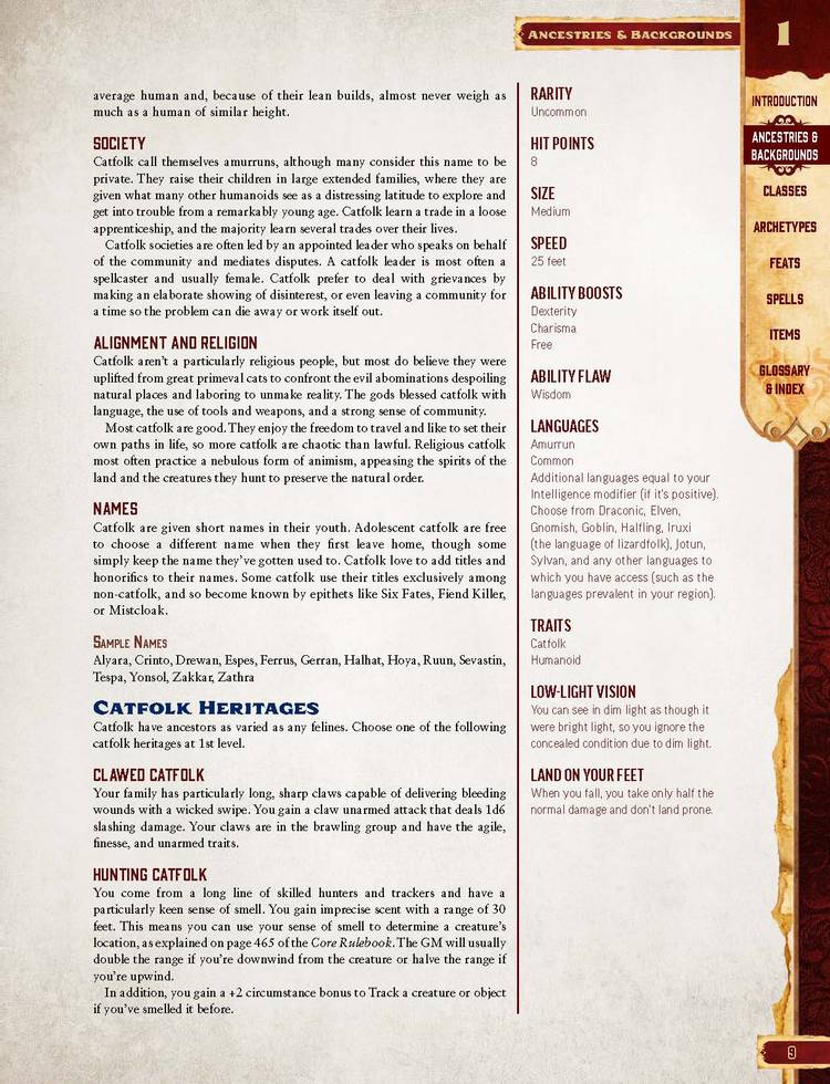 A sneak peek at Pathfinder’s new catfolk, coming Thursday with the ...