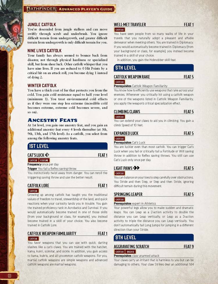 catfolk pathfinder 1e