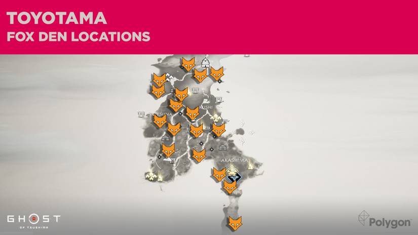 Ghost of Tsushima guide: Fox Den locations and maps