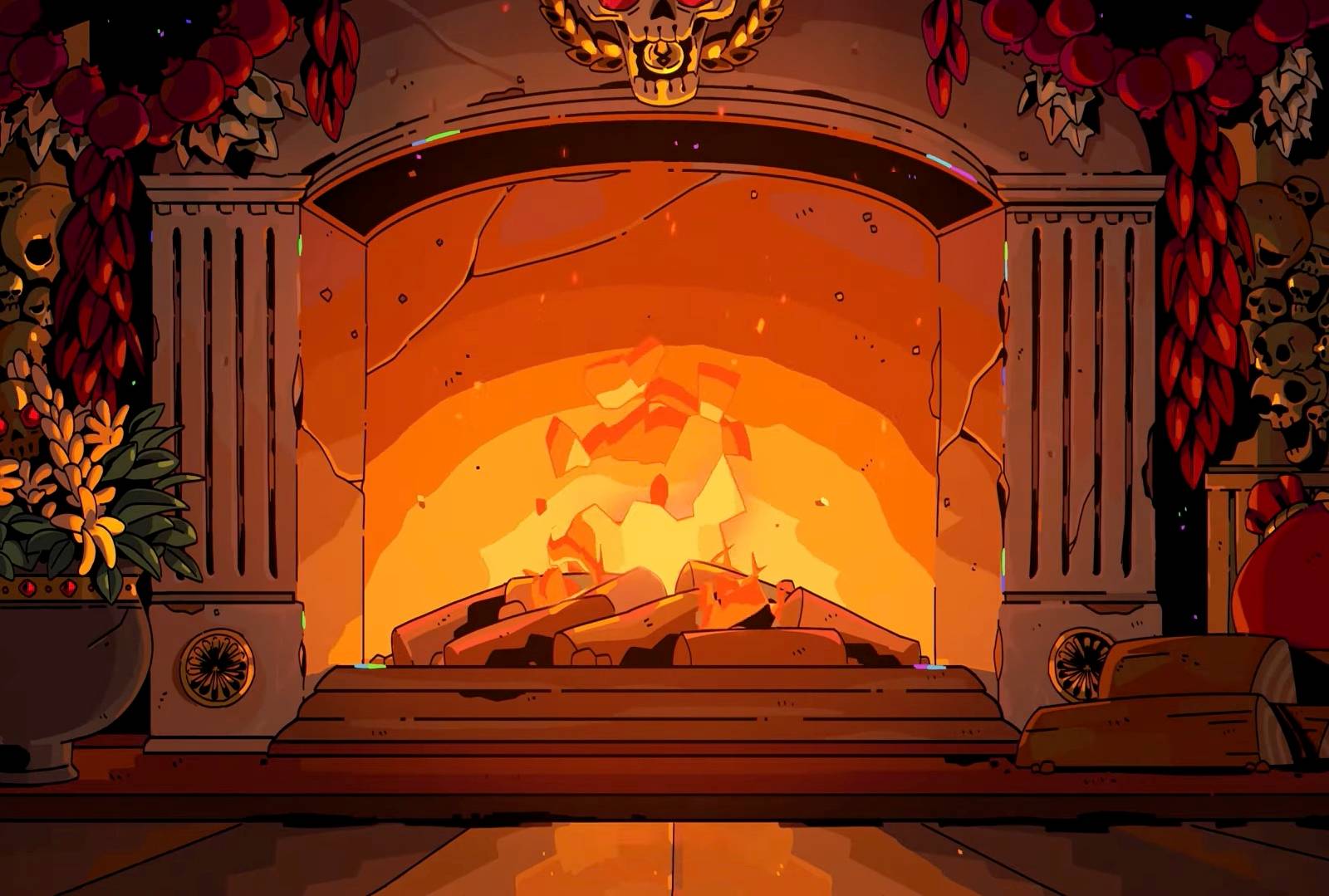 yuletide log fireplace