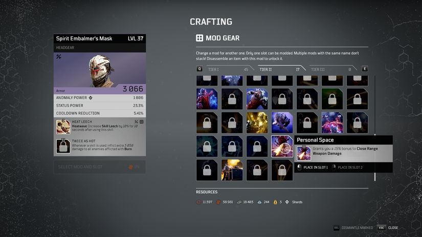 Outriders crafting explained