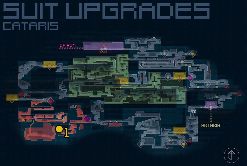 Metroid Dread every Cataris upgrade map location