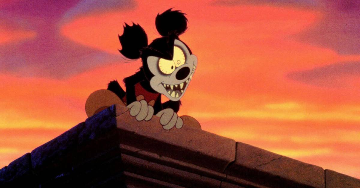 mickey mouse running away