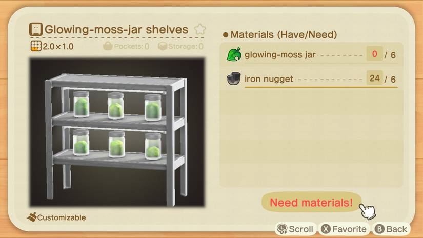 Glowing moss in Animal Crossing and ACNH vines