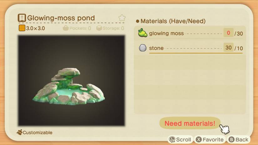 Glowing moss in Animal Crossing and ACNH vines