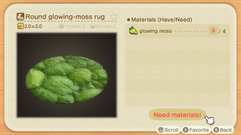 Glowing moss in Animal Crossing and ACNH vines