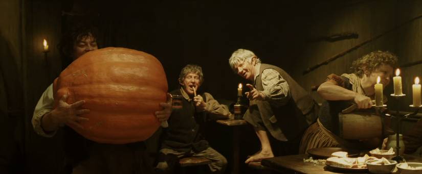 hobbit with pumpkin
