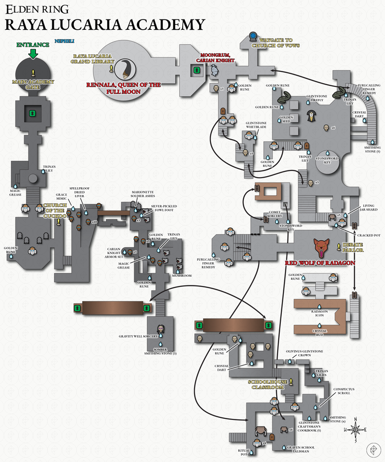 Elden Ring Academy of Raya Lucaria walkthrough and map