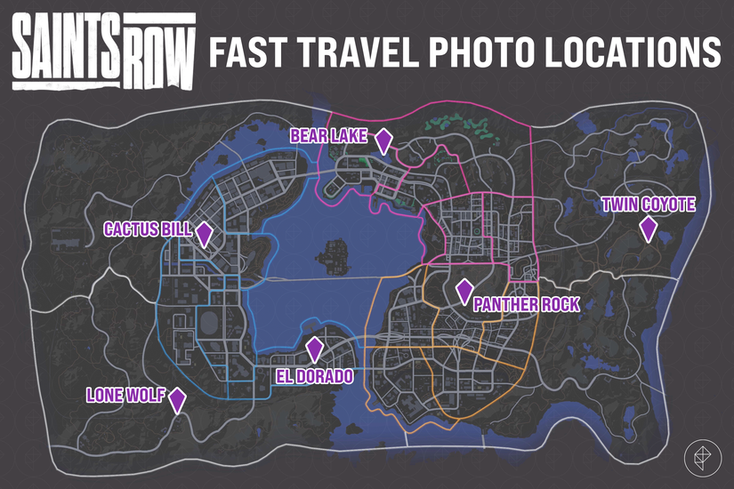 Every Saints Row fast travel photo location