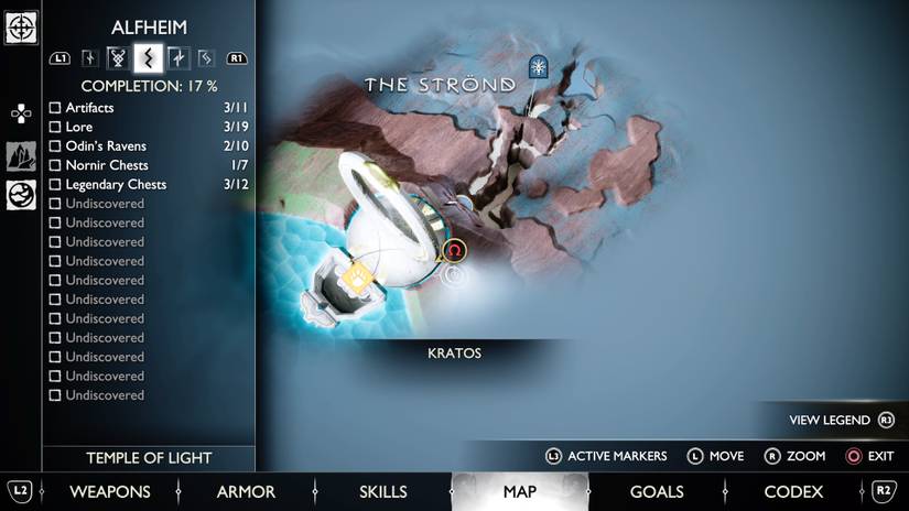 God of War Ragnarok Artifact locations in Svartalfheim and Alfheim