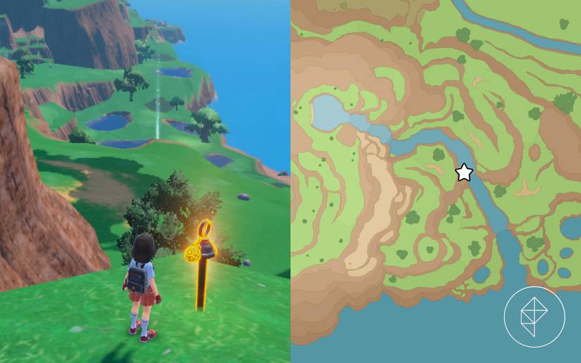 Pokémon Scarlet and Violet Chien-Pao shrine and stake (orange/gold ...