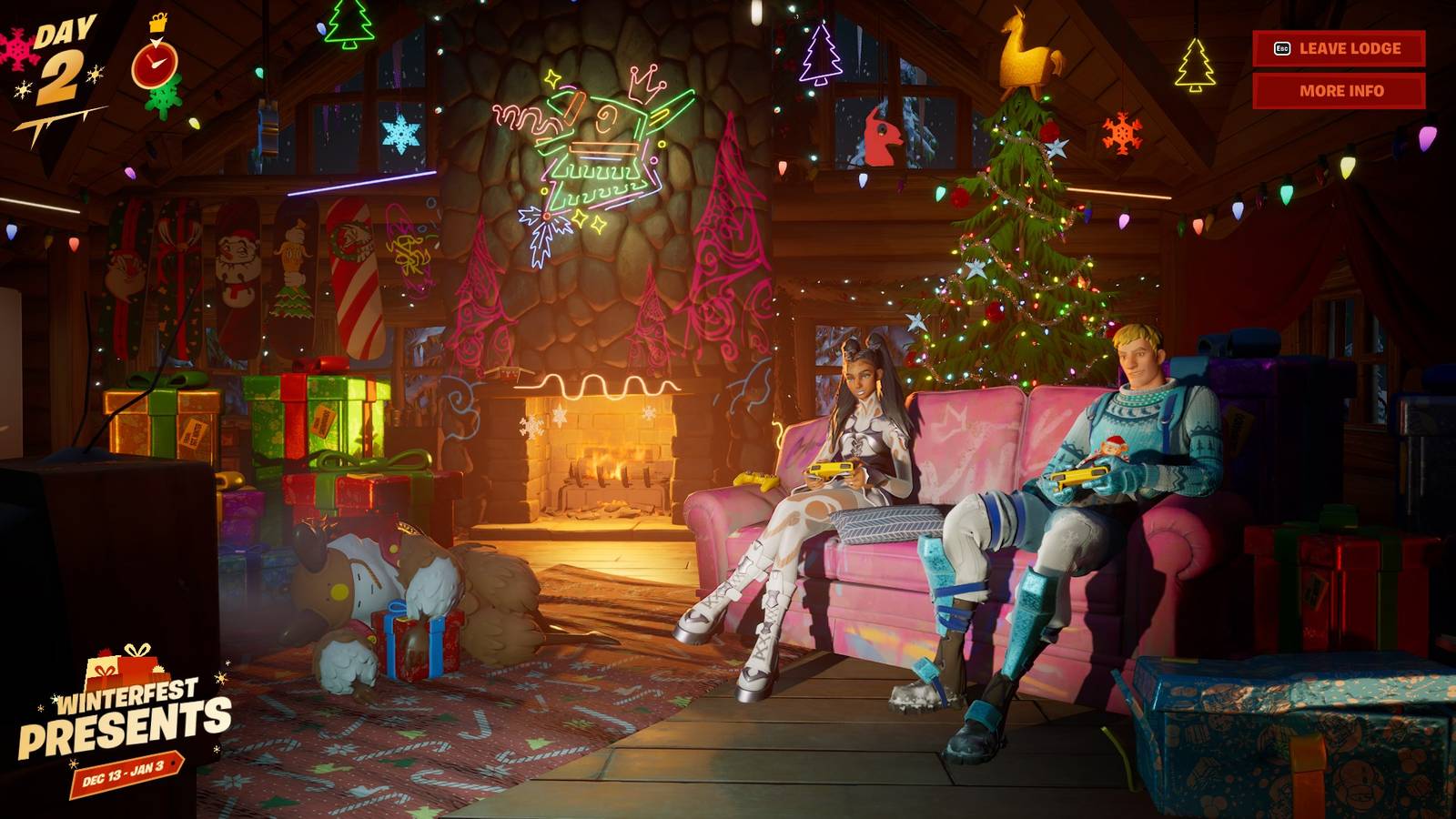 How to check the Cozy Lodge for a slice of pizza in Fortnite