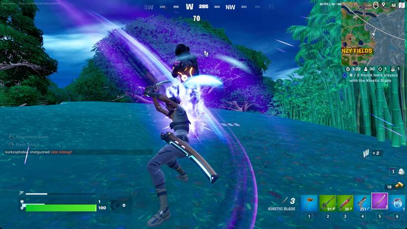 How to knock back players, Kinetic Blade location in Fortnite
