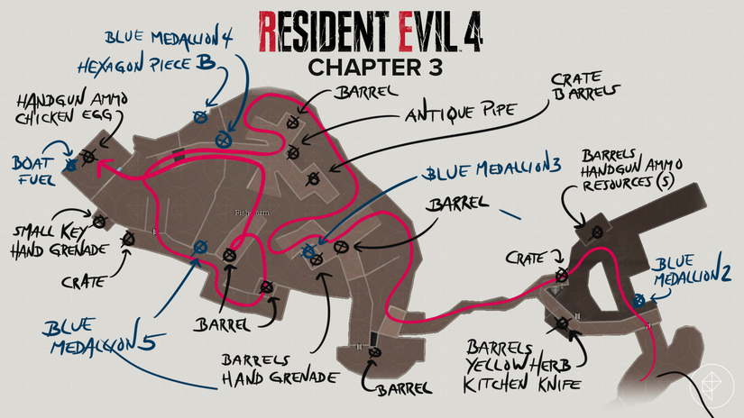 Chapter 3 guide (Lake, Town Hall, Fish Farm) in Resident Evil 4 remake