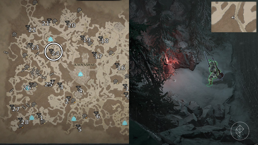 All Fractured Peaks Altar of Lilith locations and map in Diablo 4