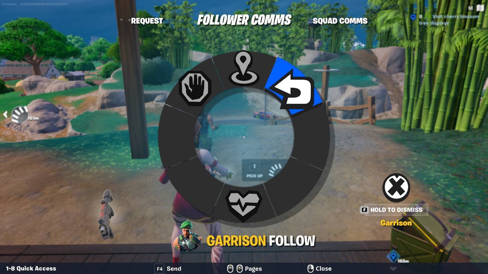 How to give a hired Specialist Character a command in Fortnite