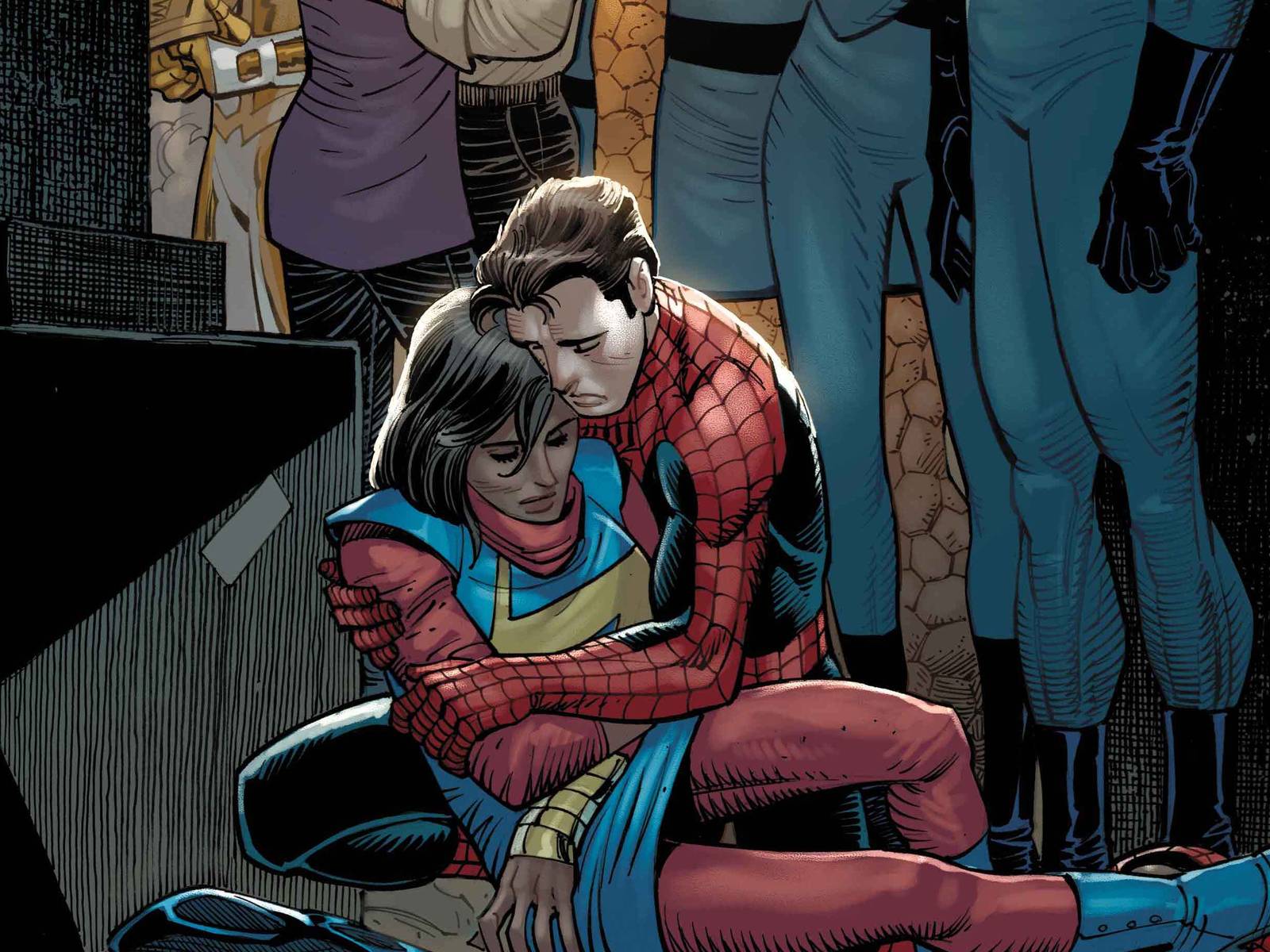 Spider Woman And Ms Marvel Kiss