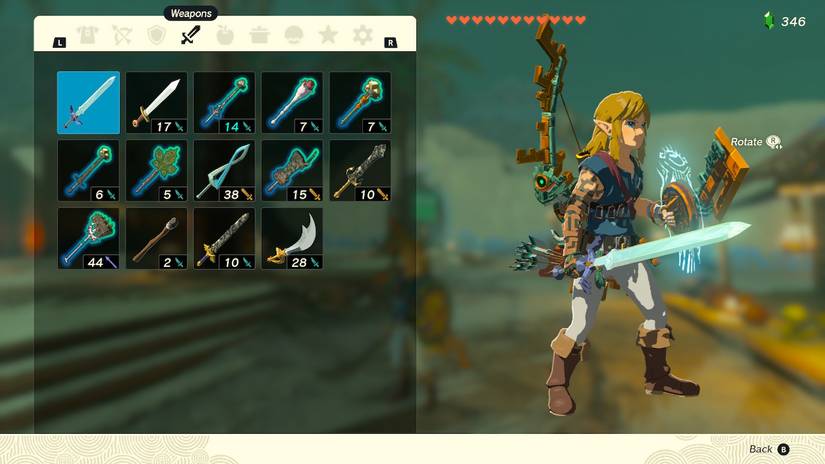 hyrule weapons