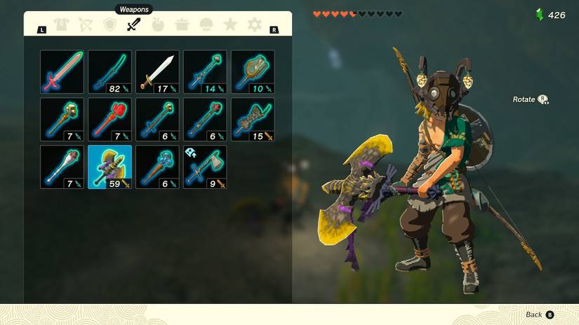 hyrule weapons