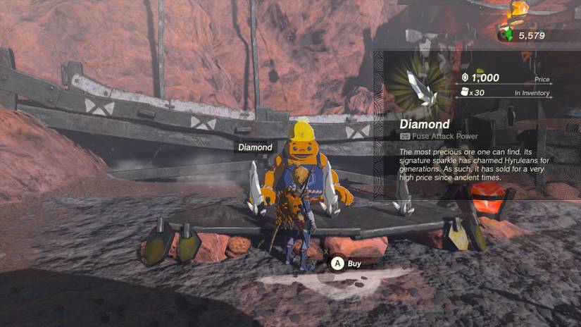 Where to find diamond in Zelda: TOTK