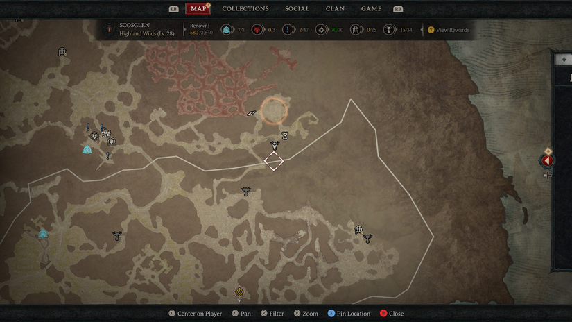 All Scosglen Altar of Lilith locations and map in Diablo 4
