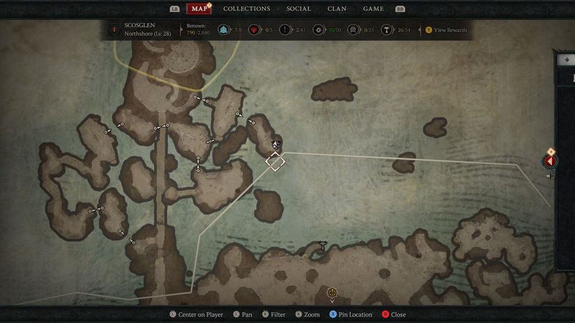 All Scosglen Altar of Lilith locations and map in Diablo 4