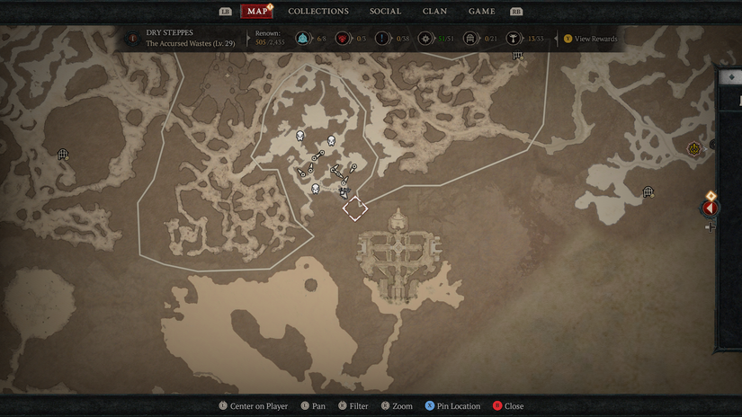 All Dry Steppes Altar of Lilith locations and map in Diablo 4