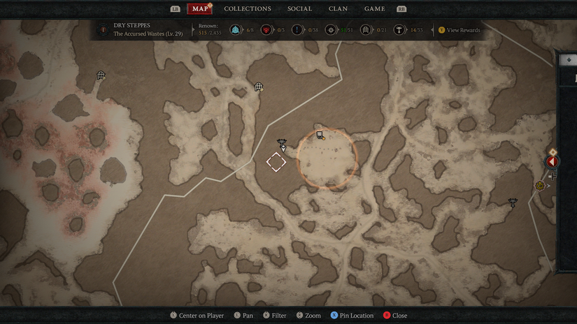 All Dry Steppes Altar of Lilith locations and map in Diablo 4
