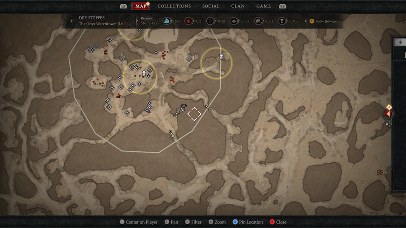All Dry Steppes Altar of Lilith locations and map in Diablo 4