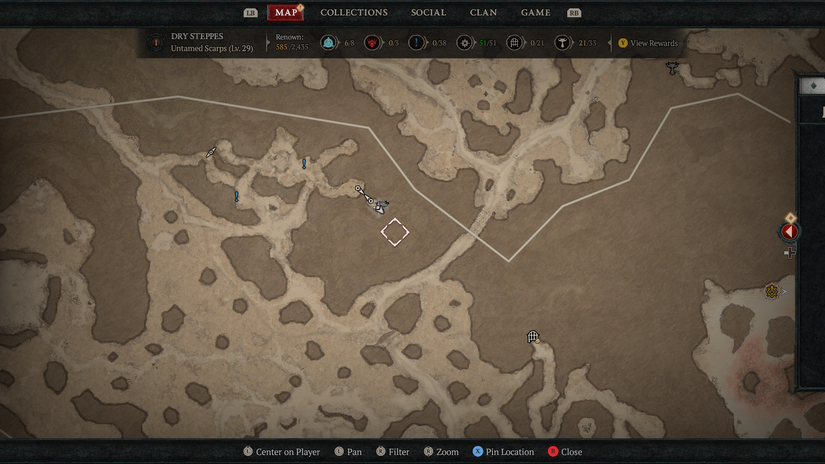 All Dry Steppes Altar of Lilith locations and map in Diablo 4
