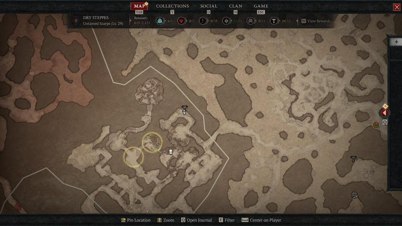 All Dry Steppes Altar of Lilith locations and map in Diablo 4