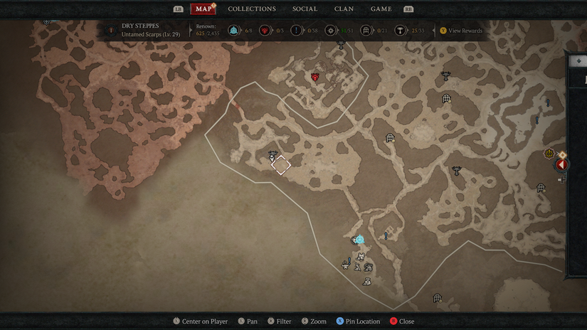 All Dry Steppes Altar of Lilith locations and map in Diablo 4