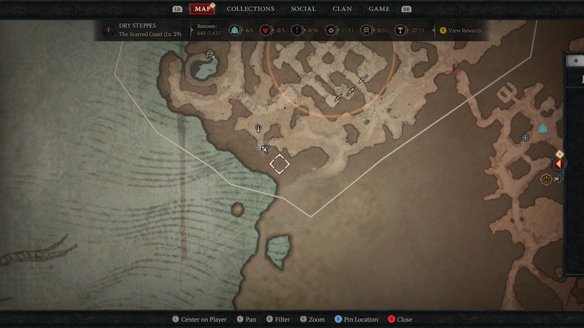 All Dry Steppes Altar of Lilith locations and map in Diablo 4