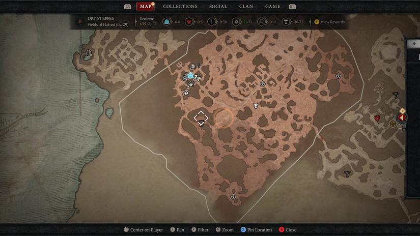 All Dry Steppes Altar of Lilith locations and map in Diablo 4