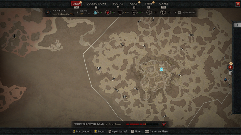 All Hawezar Altar of Lilith locations and map in Diablo 4
