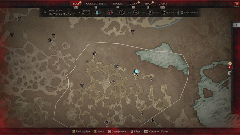 All Hawezar Altar of Lilith locations and map in Diablo 4