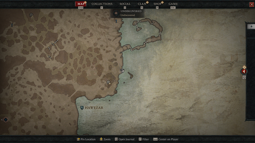 All Hawezar Altar of Lilith locations and map in Diablo 4