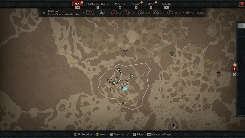 All Hawezar Altar of Lilith locations and map in Diablo 4