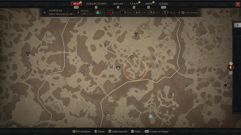 All Hawezar Altar of Lilith locations and map in Diablo 4