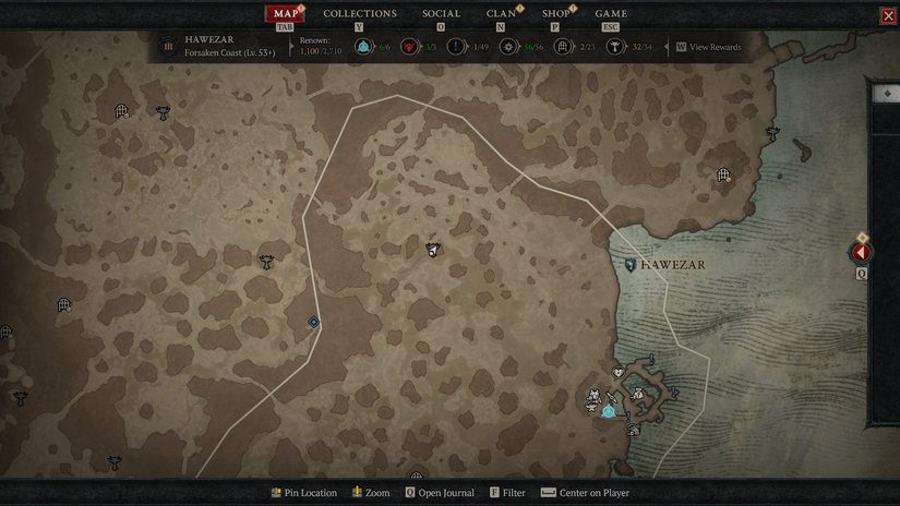 All Hawezar Altar of Lilith locations and map in Diablo 4
