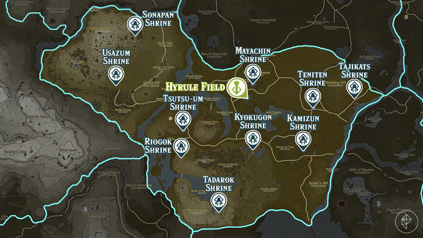 Shrine map and locations for Zelda: Tears of the Kingdom