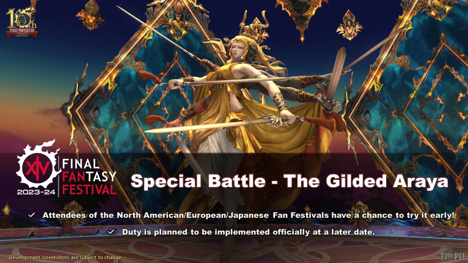 The Gilded Araya at Final Fantasy 14 FanFest 2023 with Asura