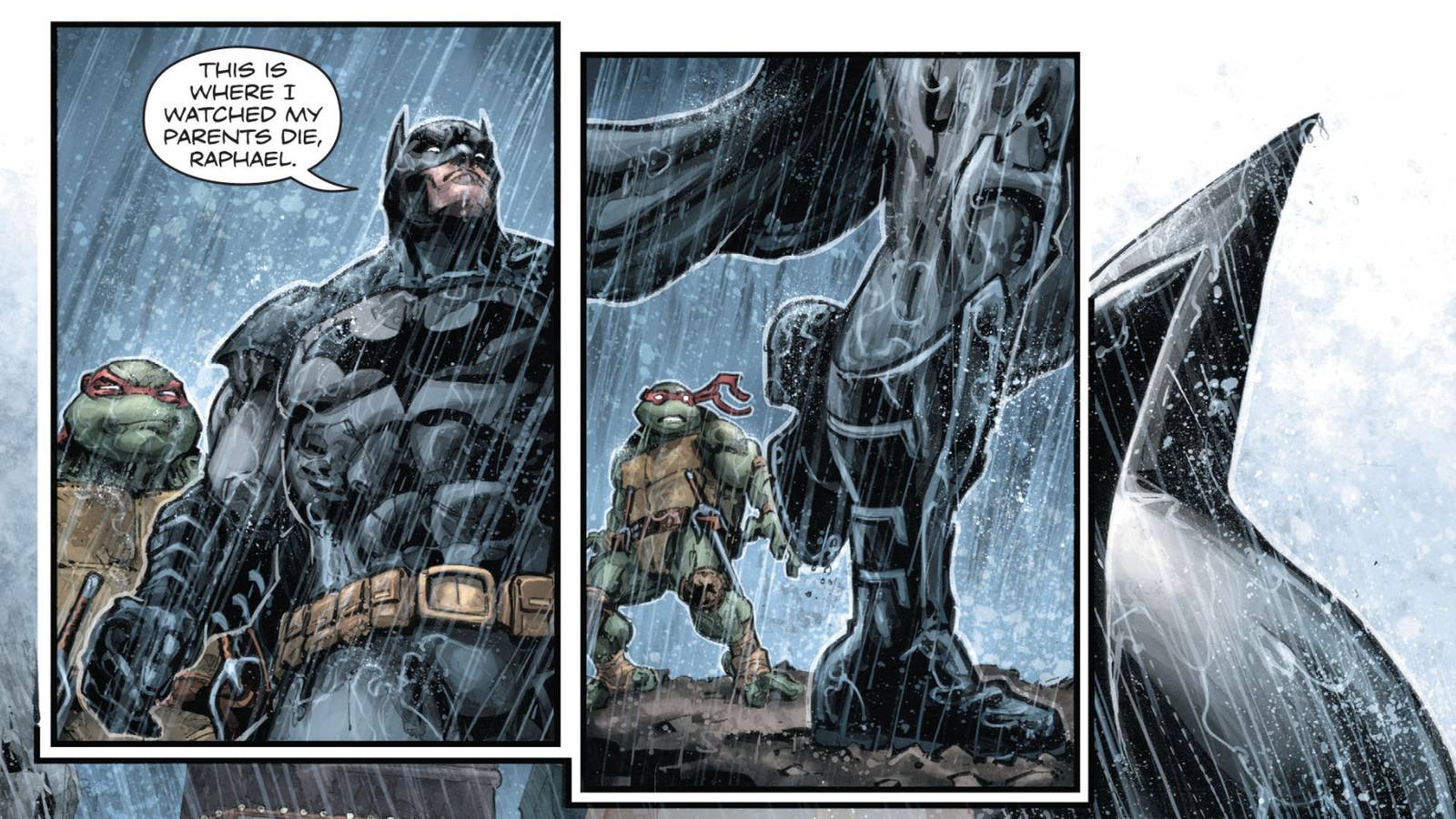 Why Batman showed Raphael from Ninja Turtles where his parents died